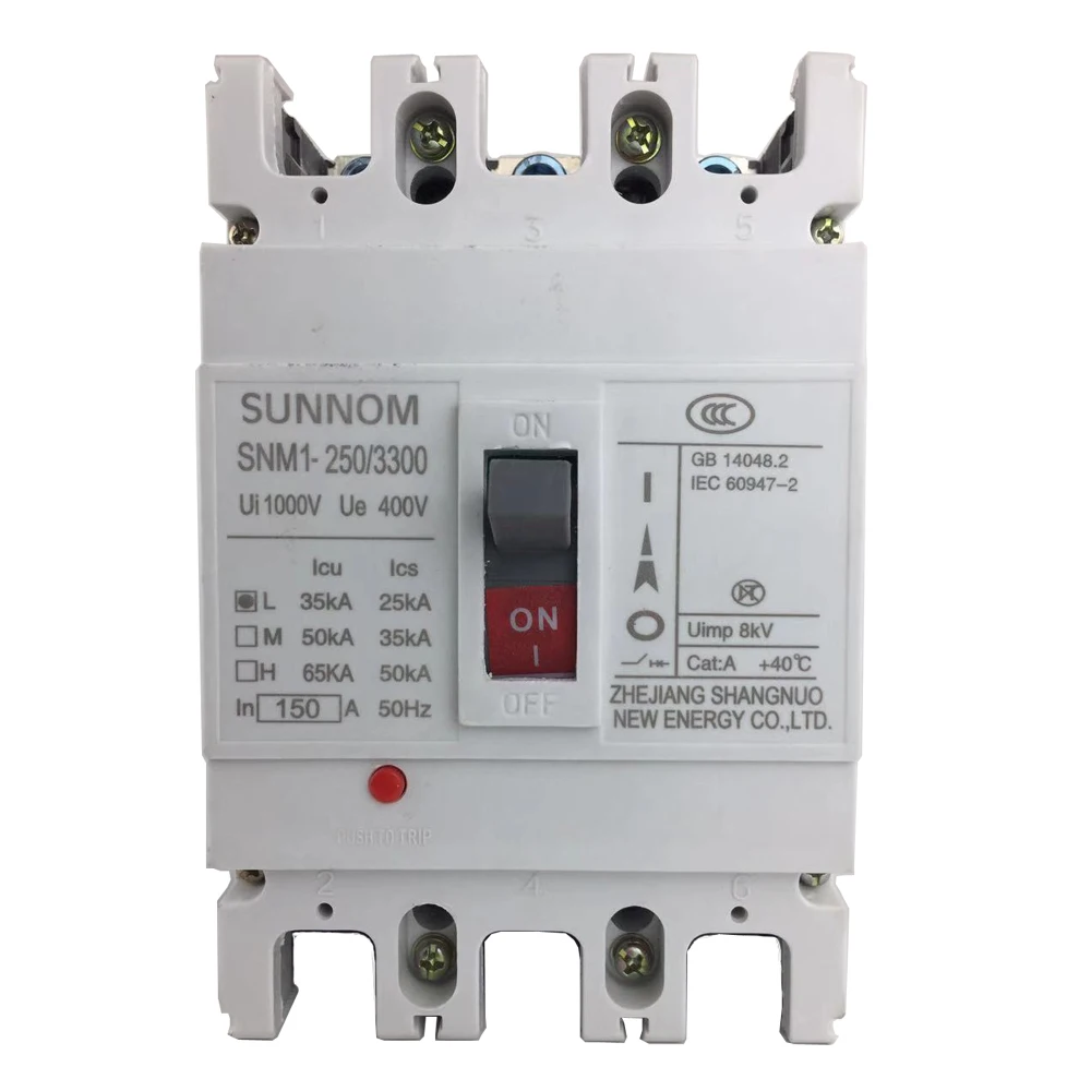 SUNNOM SNM1-250 PV 150A 3P AC MCCB for Photovoltaic Solar Power System