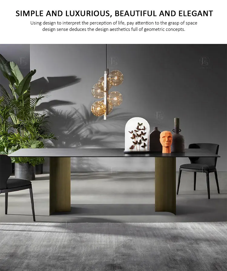 Foshan Luxury Minimalist Gold Stainless Steel Leg 8 Seater White ...