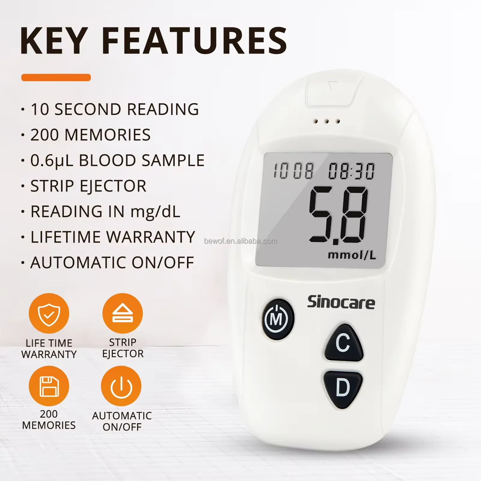 Sinocare Control Solutions for Glucometers Ambulatory Glucose ...