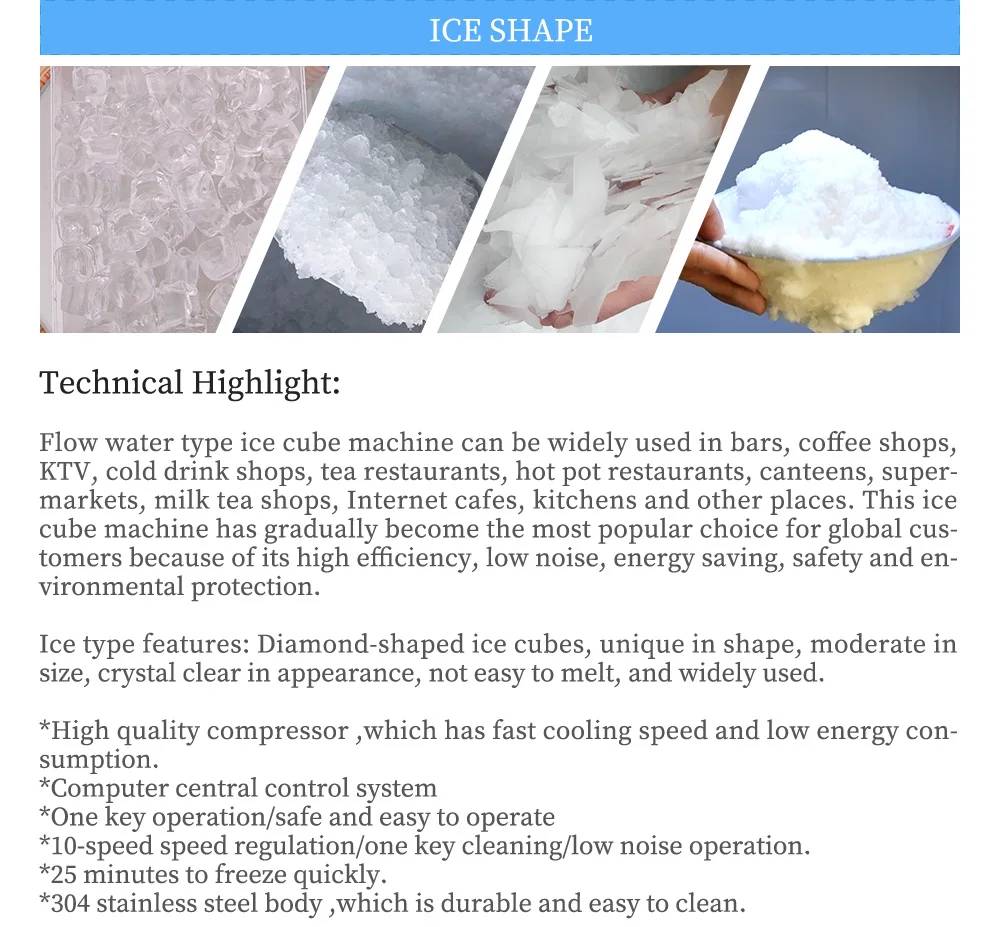 300kg 400kg 500kg Commercial Automatic Ice Maker Machine Cube Block Ice ...