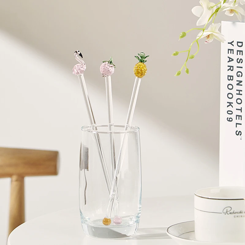 High Borosilicate Glass Mixing Rod,Cocktail Mixing Rod,Cute Long Handle ...