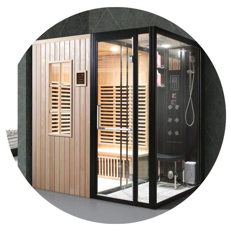 Indoor Dry Sauna Combined Steam Shower Wooden Sauna Steam Shower ...