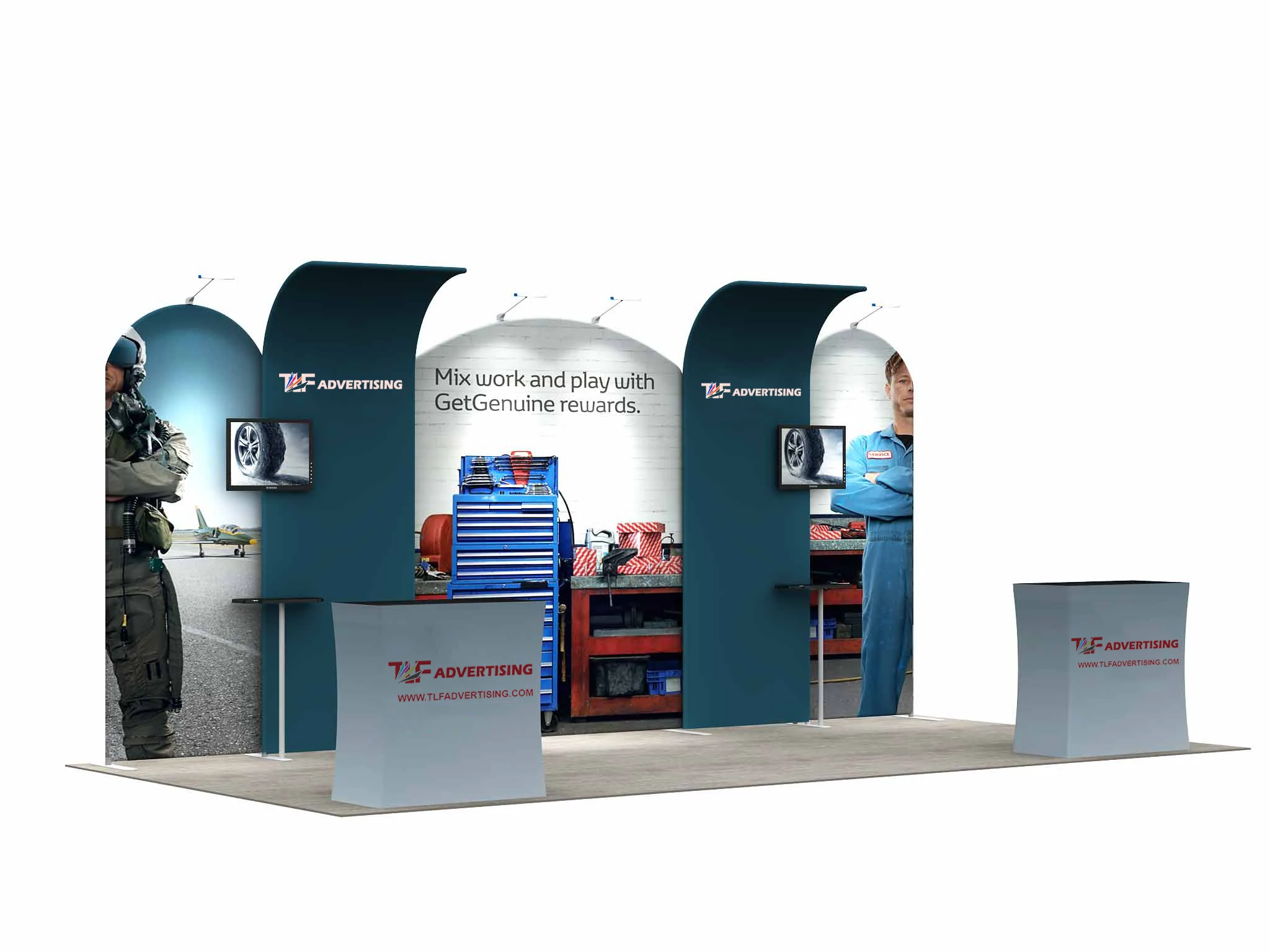 Portable 3x6 Modular Trade Show Booth Stand 10x20FT Tension Fabric ...