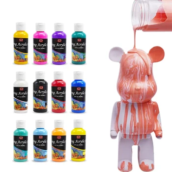 Khy Non-tox Art Pre Mixed Kit Fluid Diy Bear Paints For Kids Pouring ...