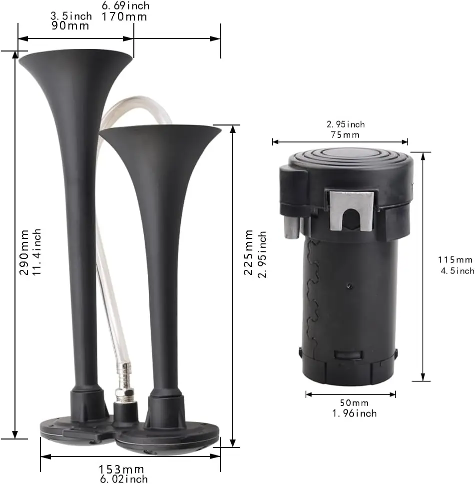 17 Inches Single Trumpet Truck Air Horn 150db Air Horn 12V for Any SUV ...