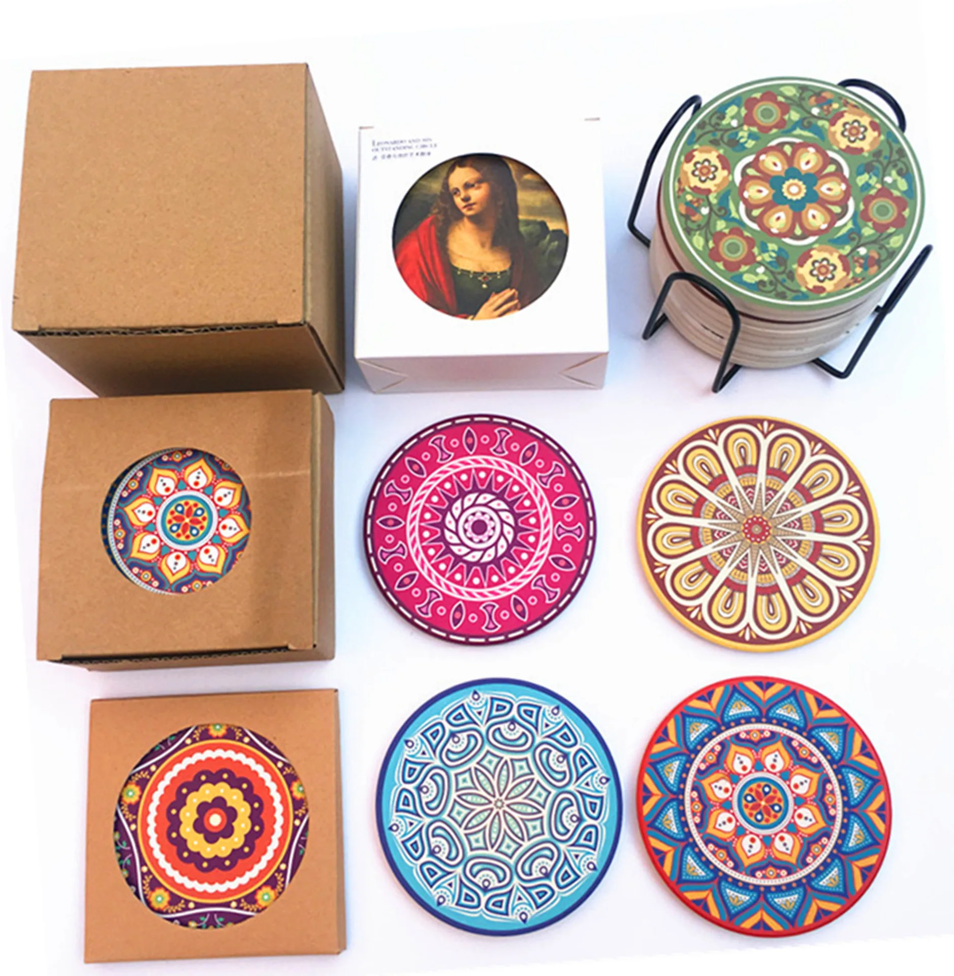 Ceramic Coaster Coffee Drinks Table Mat Non-slip Placemat Cup Holder ...