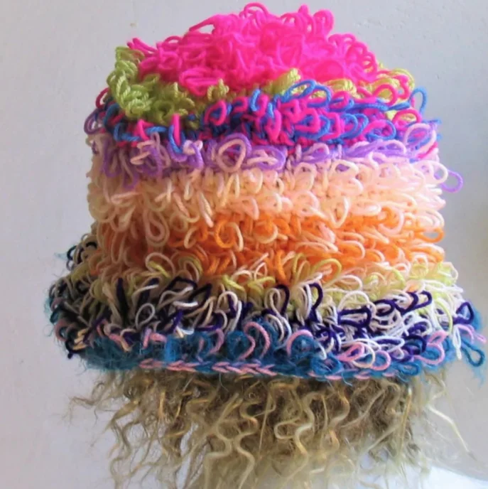 Custom Handmade Knit Rainbow Colorful Striped Crochet Fishermen Hat ...