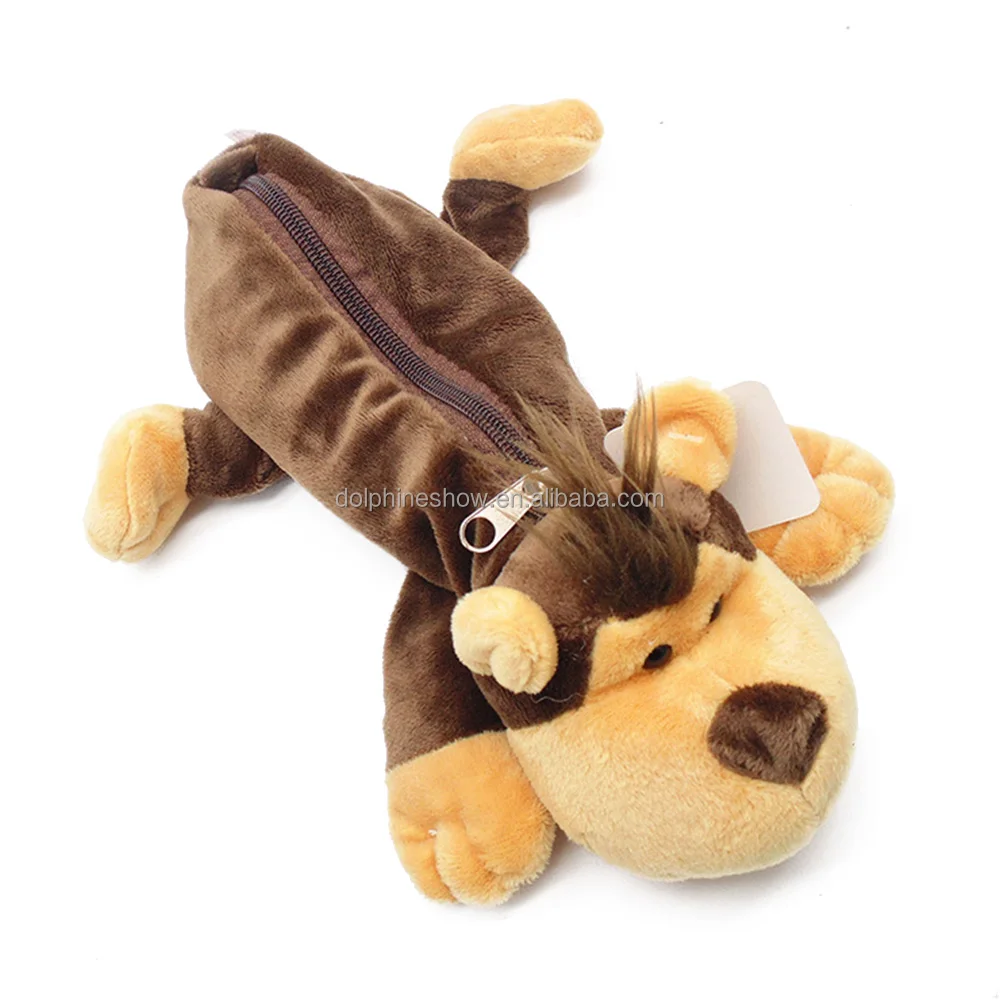 Child Gift Animal Lion Tiger Plush Stuffed Pencil Case For Kids Soft ...