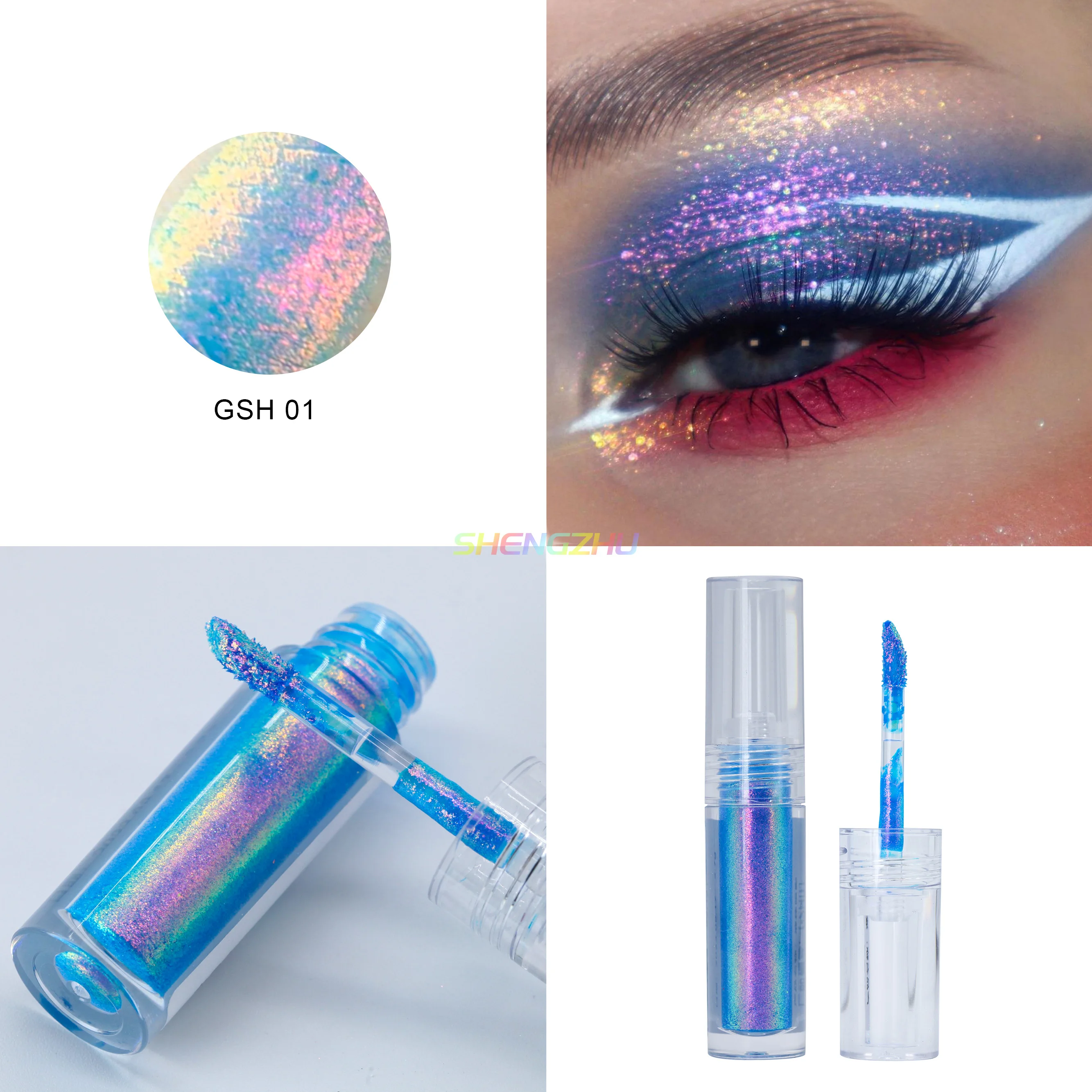 Logo Custom Duo Chrome Liquid Eyeshadow Easy to Wear Shimmer Chameleon ...