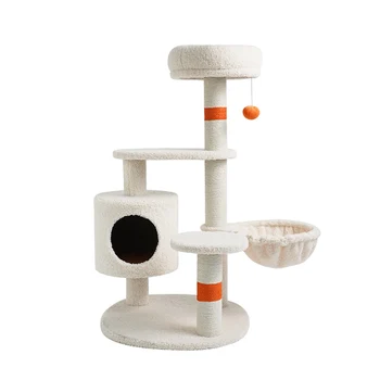 Moroccan Orange Velvet Multi-purpose Climbing Frame Cat Scratching Post ...