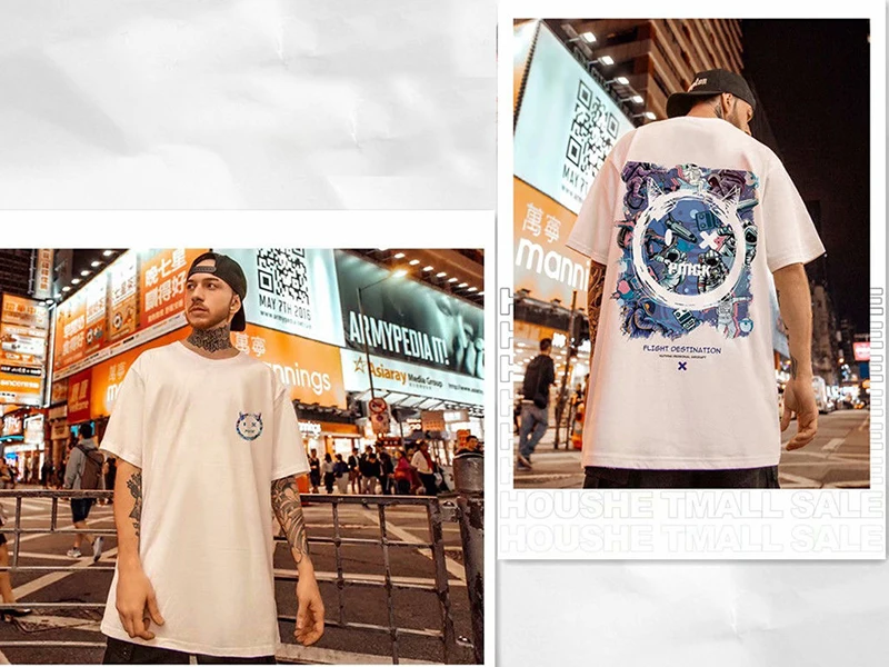 Customised Men Oversized Hip Hop Tshirt Printing Graphic