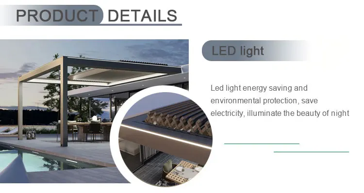 Modern Design Motorized Pavilion Pergola Balcony Pergolas Gazebo Garden ...
