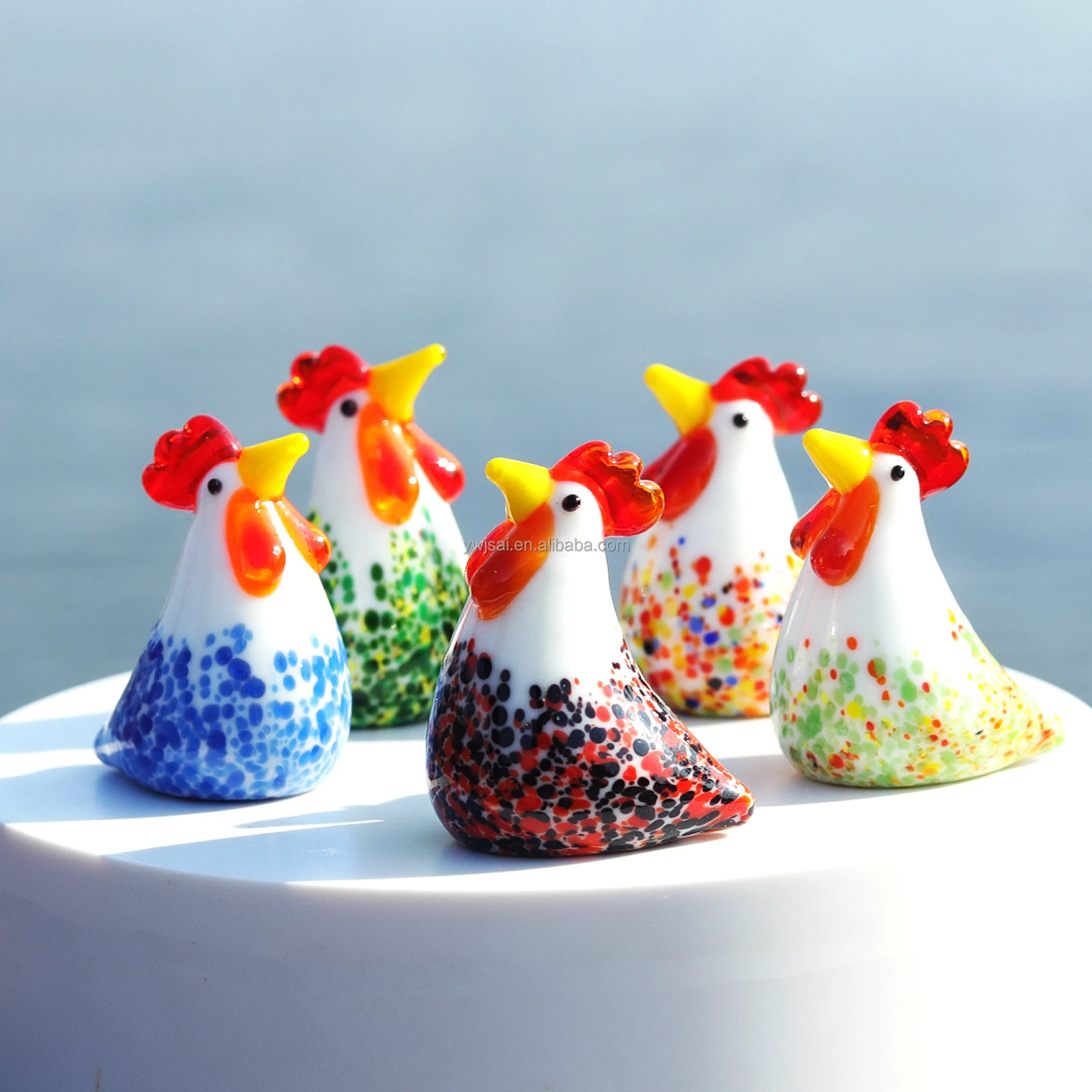 Crystal Animals Cockerel Collectible Figurine Table Ornament