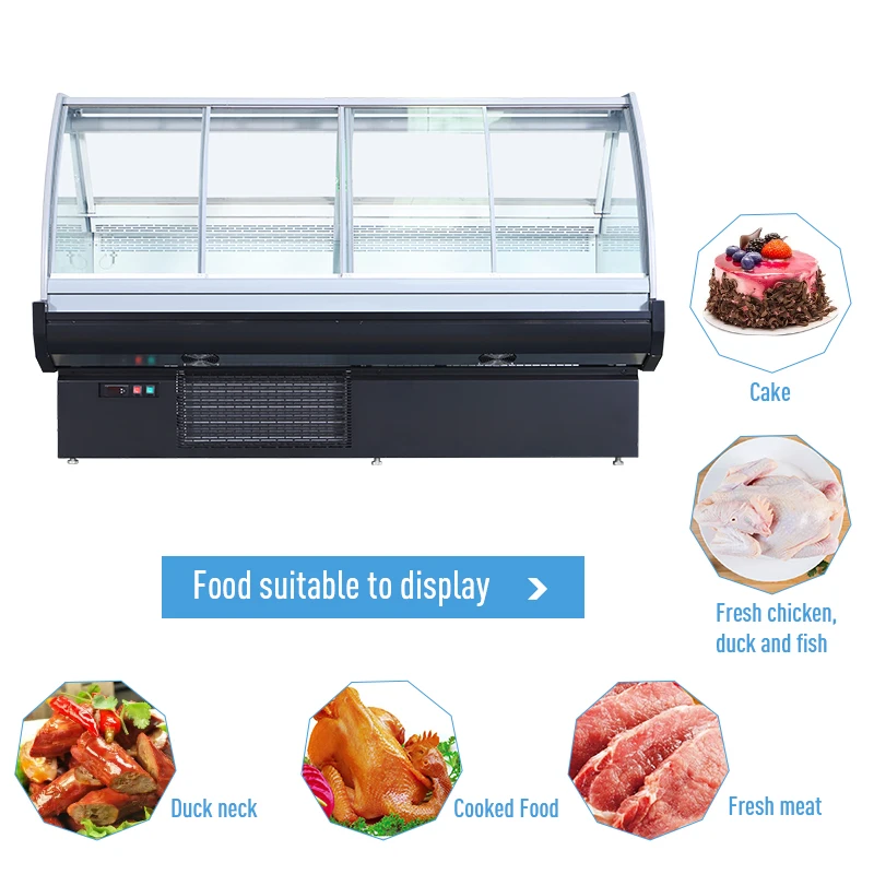 Sliding Glass Door Supermarket Meat&Deli Food Display Refrigerator ...