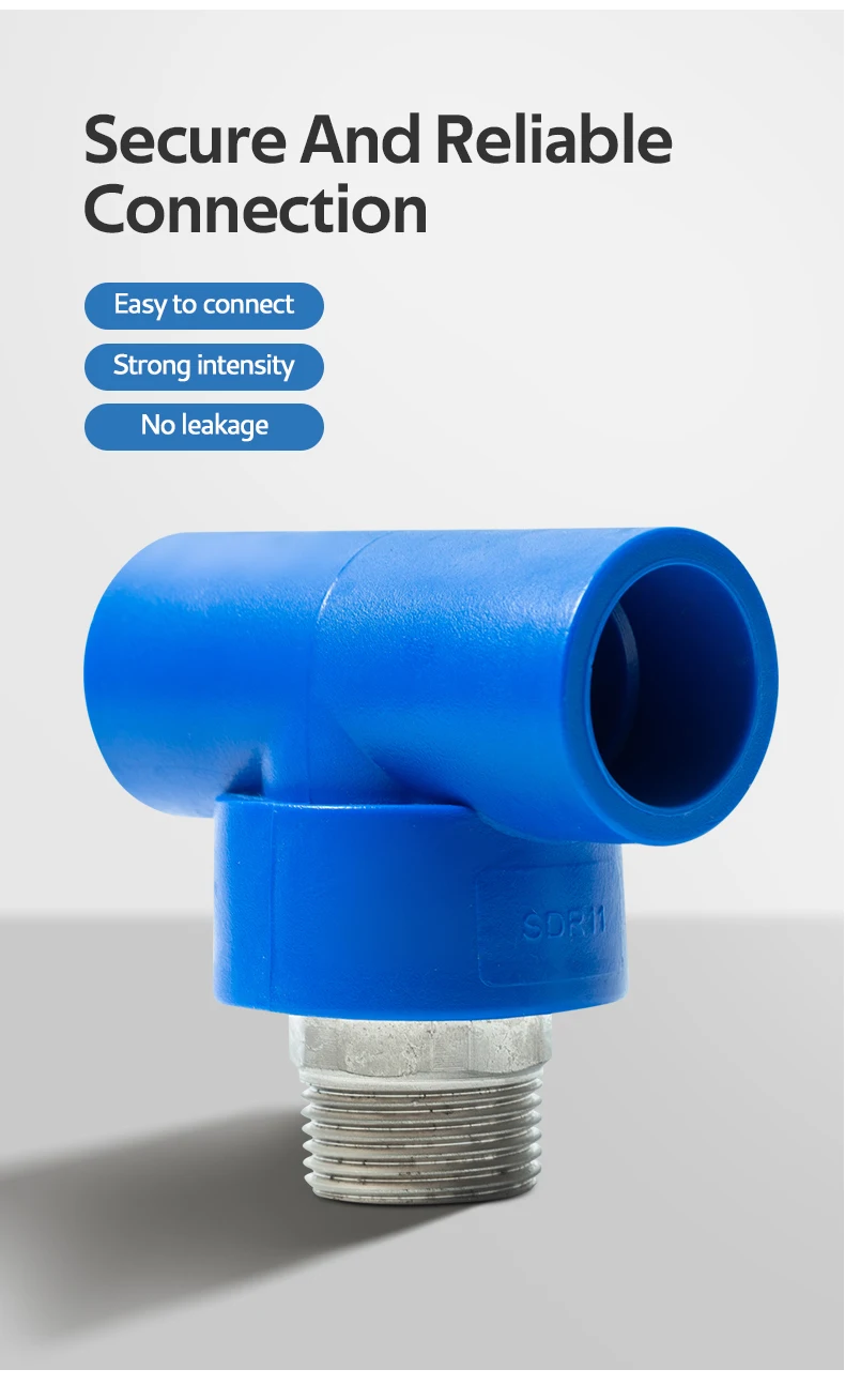 HS 3 Ways Connector Plastic Pipe Fittings PE Copper Outer Wire Tee Tube ...