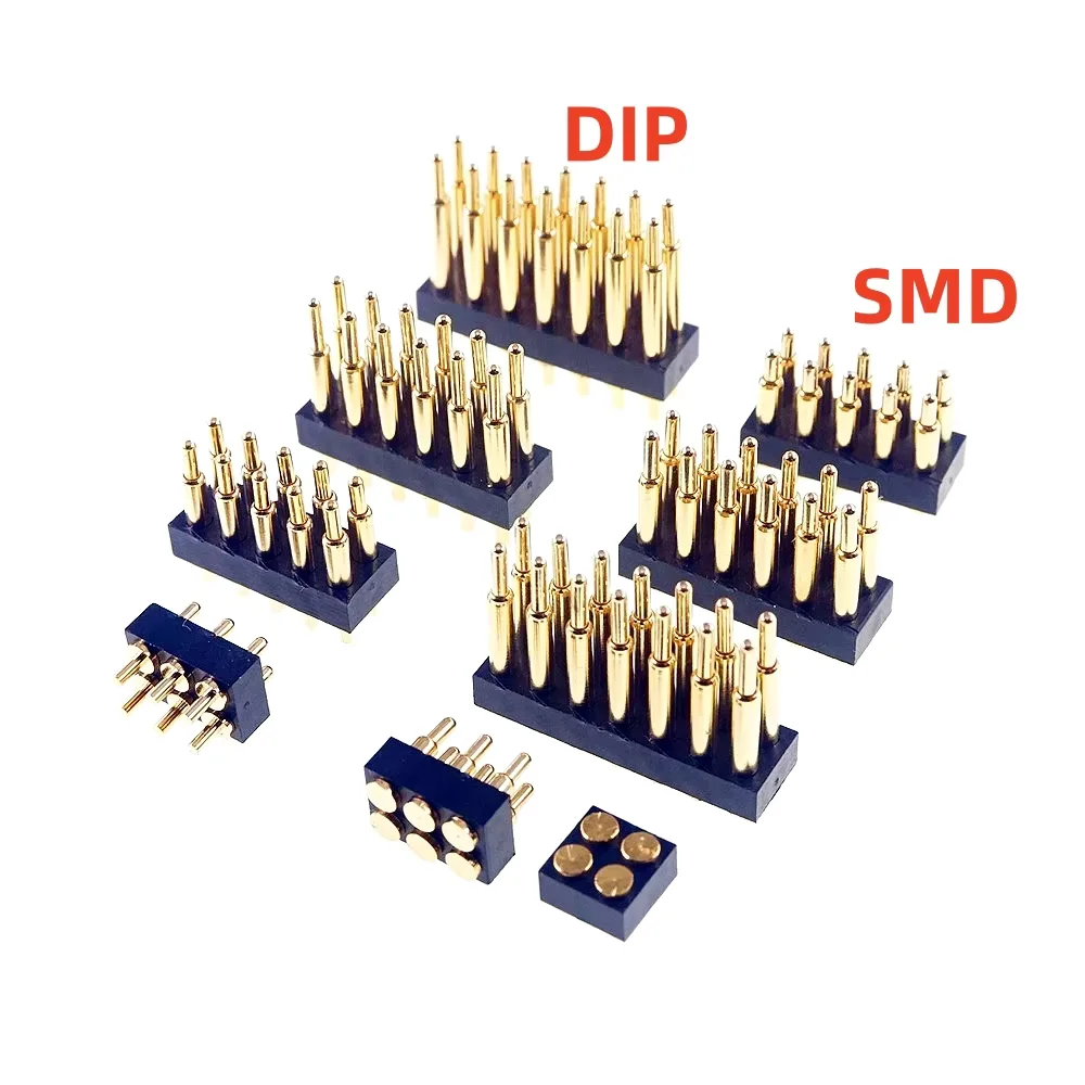 Spring-Loaded Pogo Pin Connector 4 6 8 10 12 14 16 20 Pin Dual Row SMD ...