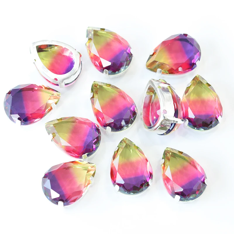 New Arrival Sew On Rhinestone Slides Diy Colorful Teardrop Rhinestones ...