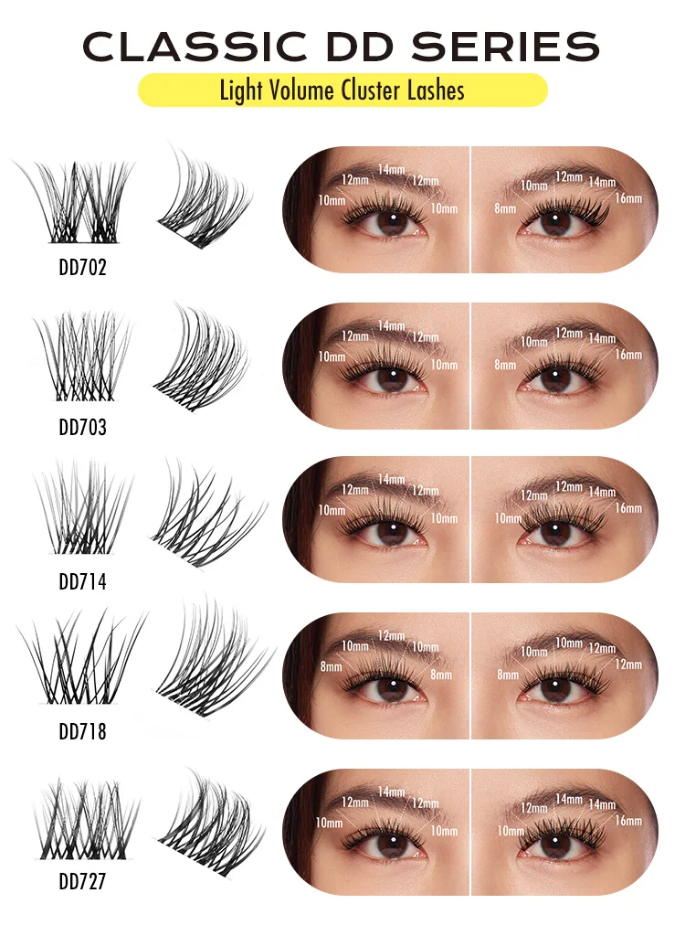 Hollyren Faux Mink Individual Lash Strip Lashes Eyelash Extension ...