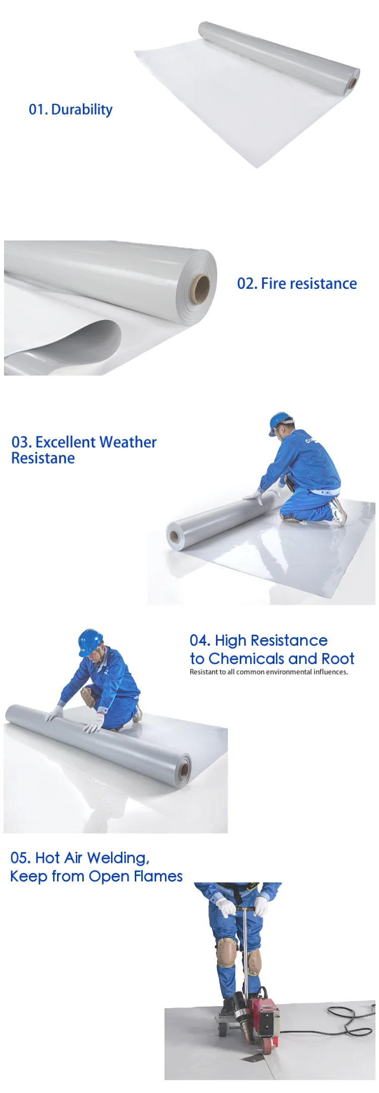 PVC Membrane Sheets for Roof Waterproofing - Durable & Reliable