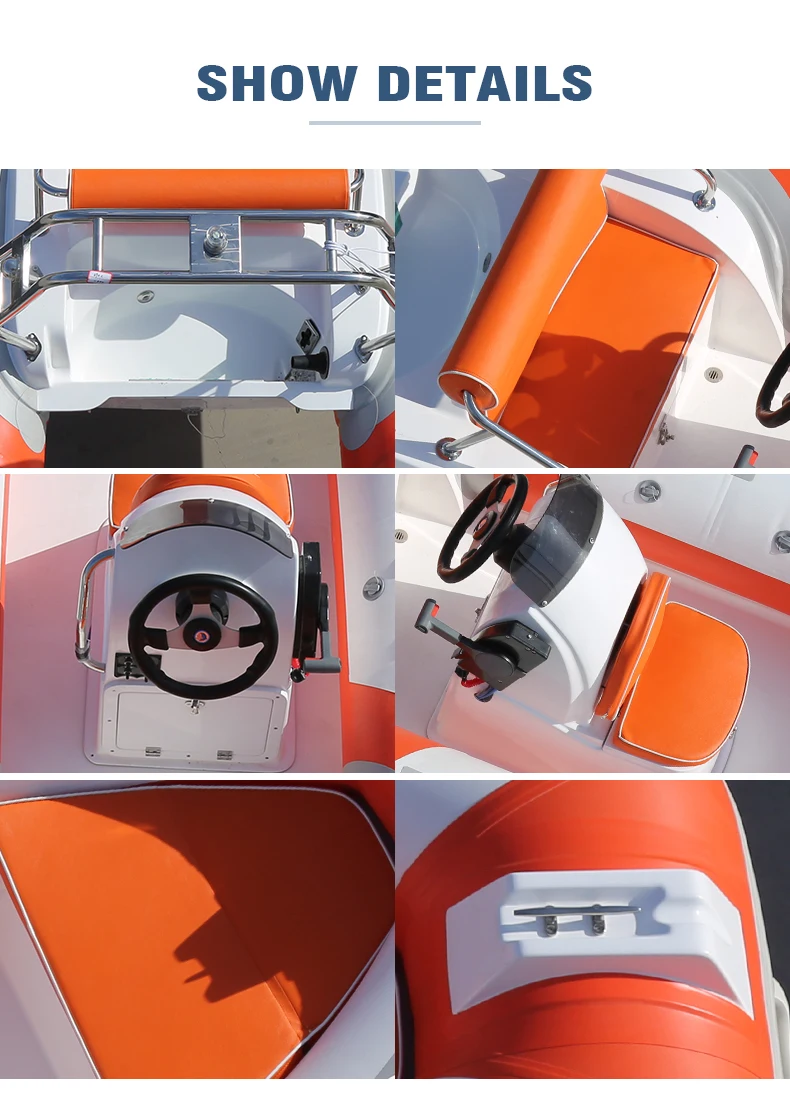 13ft High-speed Fiberglass Hull Inflatable Rib Boat 390 With Outboard ...