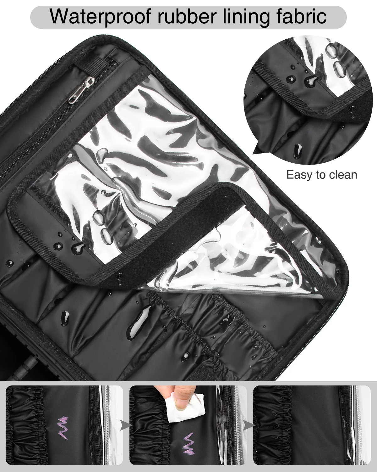 Relavel Professional Makeup Backpack - Extra Large Leather Cosmetic Bag
