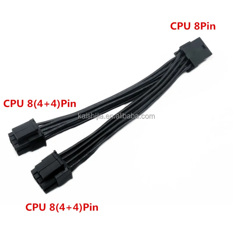 18awg 12v Motherboard Cpu Eps 8pin Female To Dual 8 Pin 4+4 Pin Cpu ...