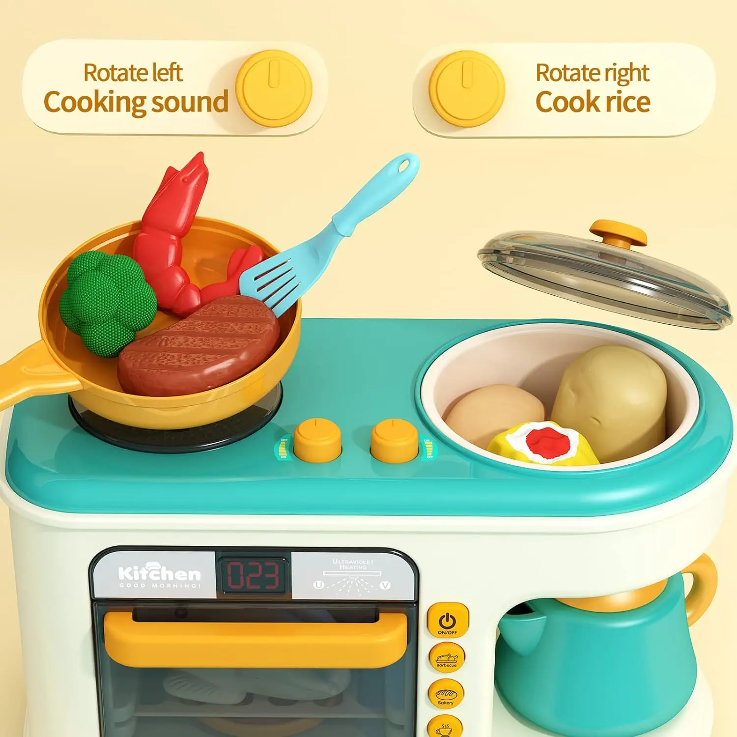 Microwave Oven Pretend Play Preschool Kitchen Accessories Teapots Toys ...