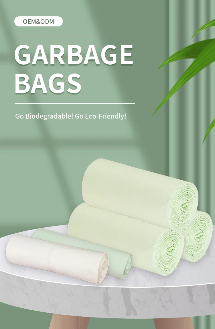 Custom Color Printed Biodegradable Compostable Trash Waste Garbage Bags ...