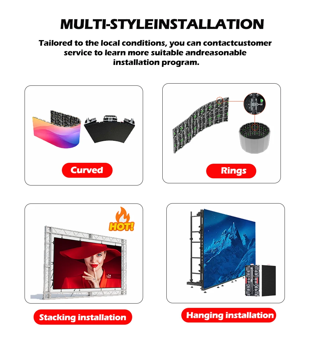 4m X 3m Complete System P2 P3 P2.6 P2.9 P3.91 Rental LED Wall Display ...