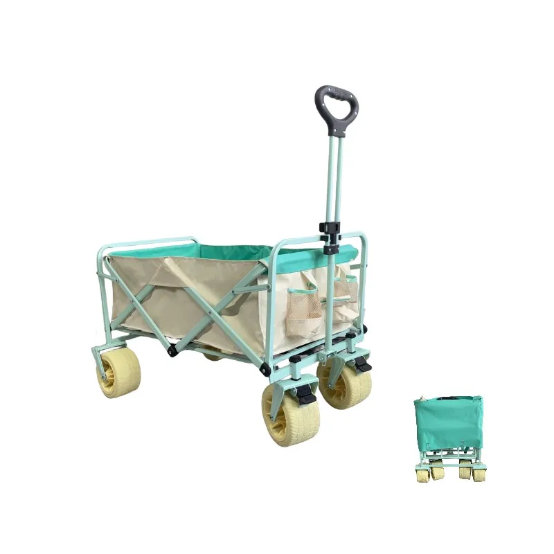 Outdoor Hike Garden Park Black Wagon Beach Cart Foldable Wagon Cart ...