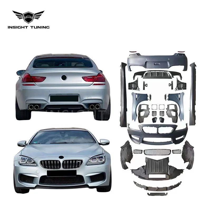 PP Plastic Front Bumper Head Light Wide Body Kit for BMW 6 Series F06 ...