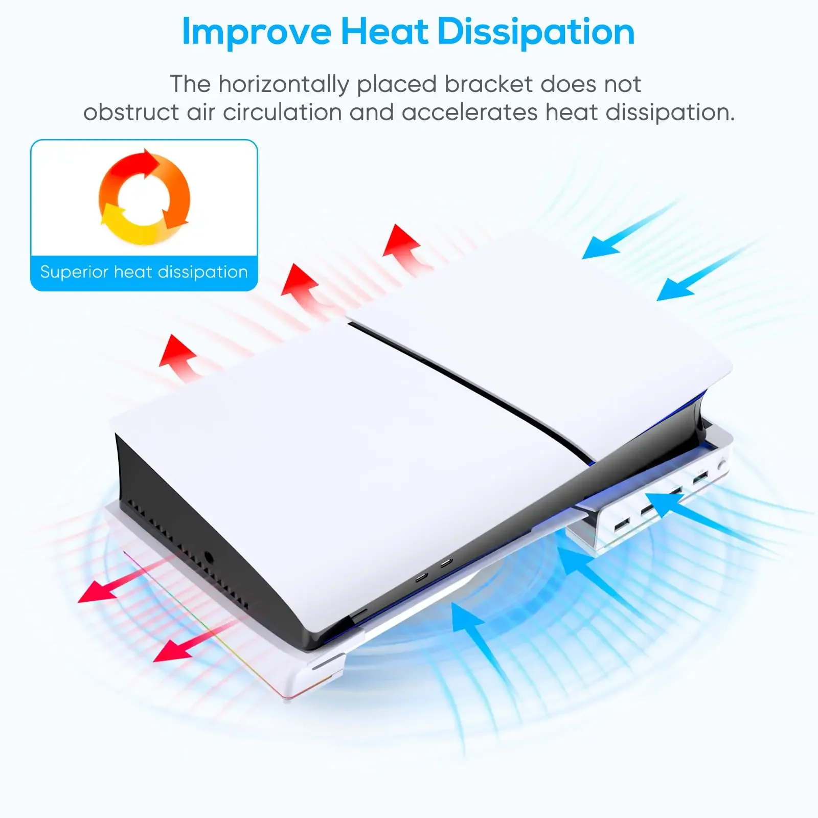 Horizontal Stand For Ps.5 Slim Console Accessories With 14 Light Mode ...