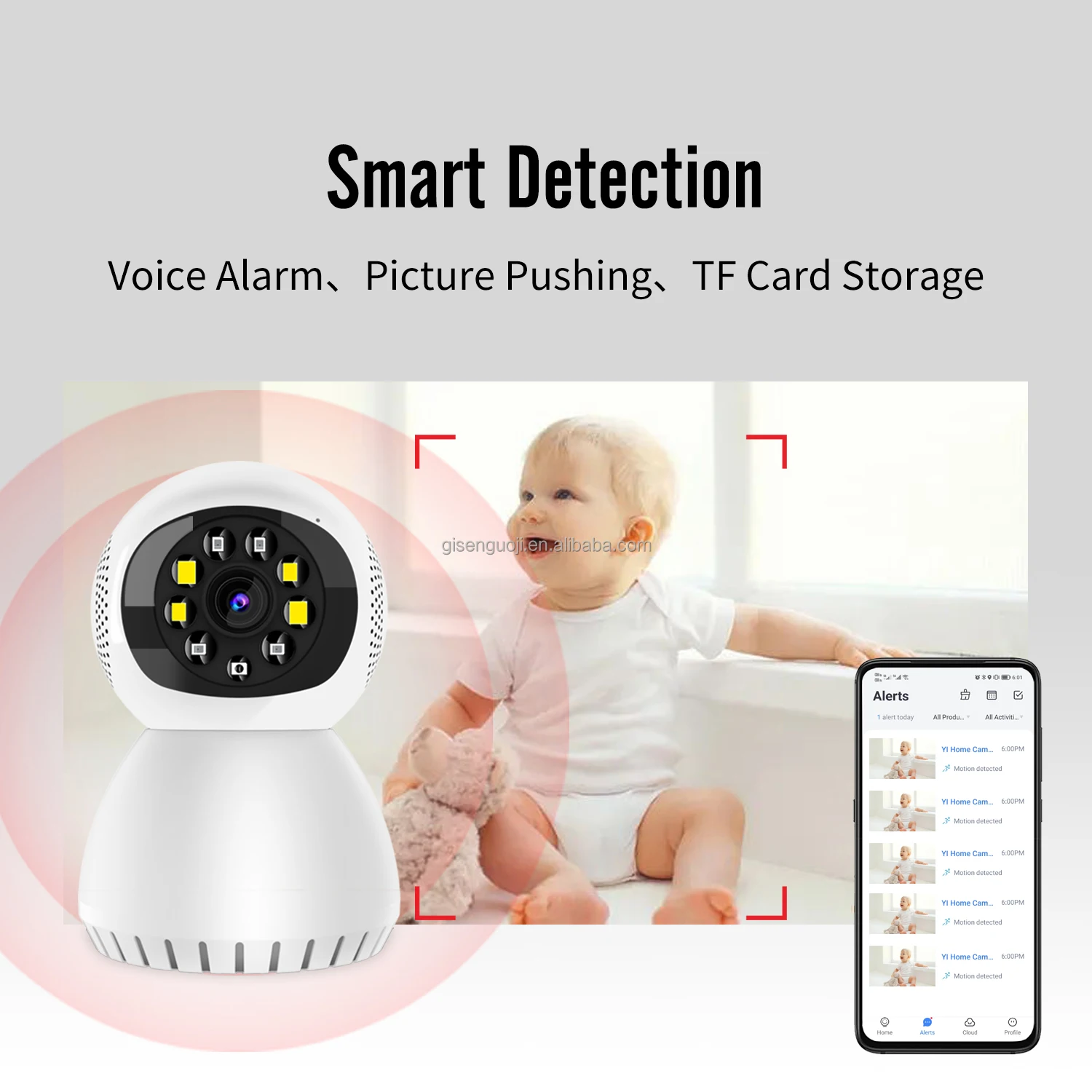Smart Night Vision Home Security Ir Motion Detect Wifi Cctv Camera ...