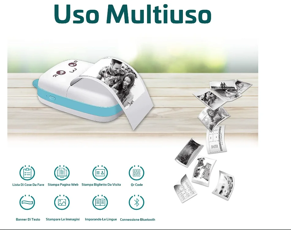 Snbo Tik Tok Hot Portable Thermal Printer Mini Print Paper Photo Pocket ...