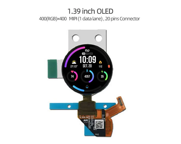 Original H120bln02.0 Auo 1.2 Inch Round Oled 390x390 Mipi Circular ...