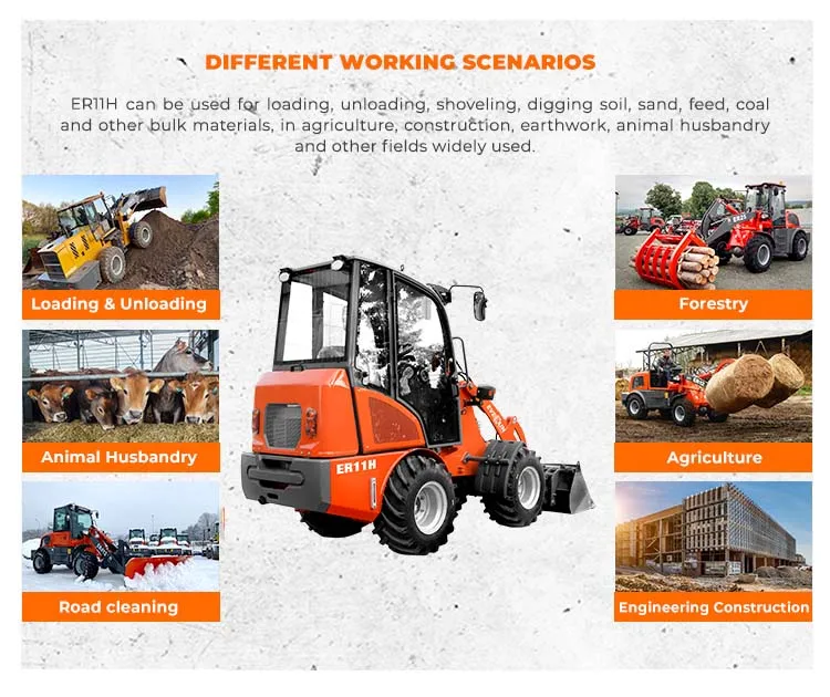 Manufacturer EVERUN Customized Radlader Mini Loader 4WD