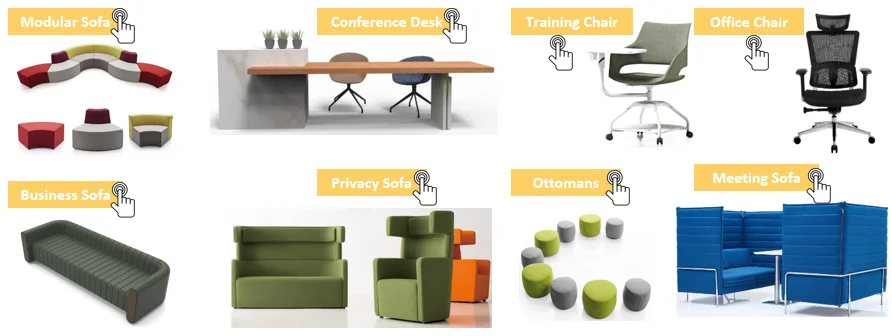 S Shaped Sofa - Modern, Curved, and Modular Office Furniture