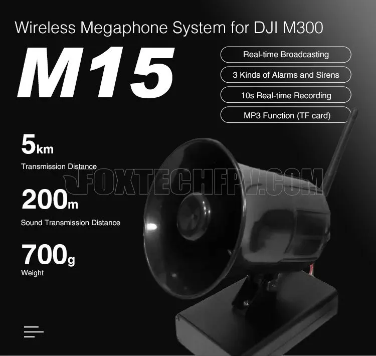 Drone with Loudspeaker - Foxtech M15 Realtime Broadcasting