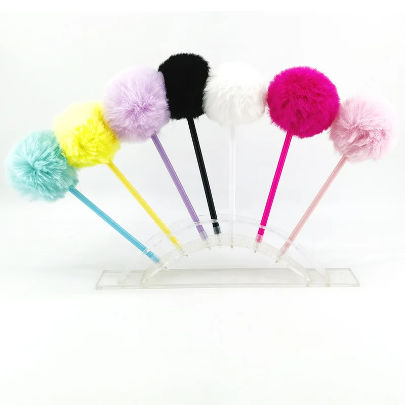 Custom Cute Colorful Fluffy Ballpoint Pen Pom Pom Pen For Girls Party ...