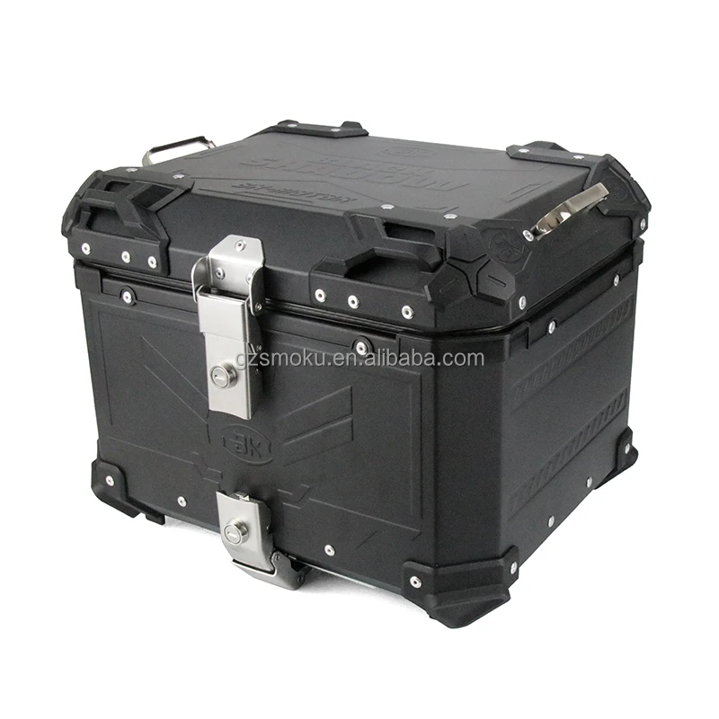 Custom 65L New Motorcycle Tail Box Aluminum Silver Black With Linier ...