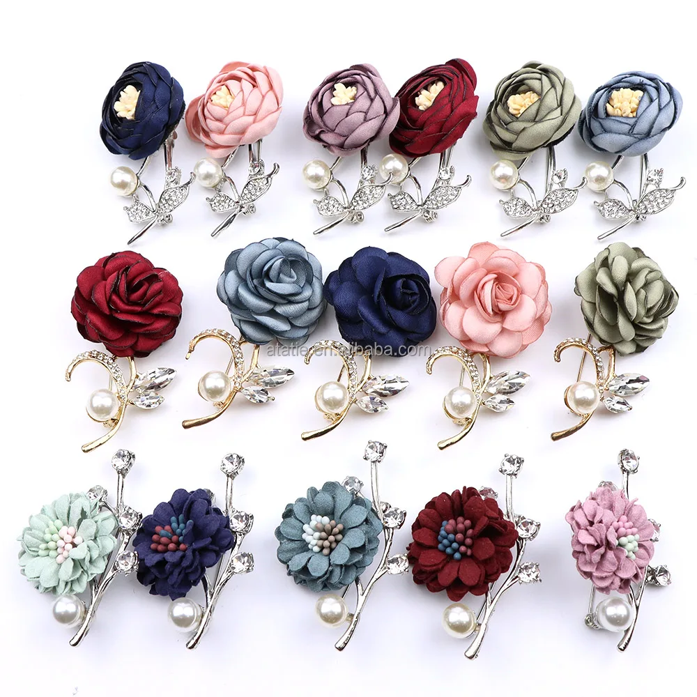 Sweet Vintage Red Rose Brooches Blue Pink Purple Floral Breastpin Men ...