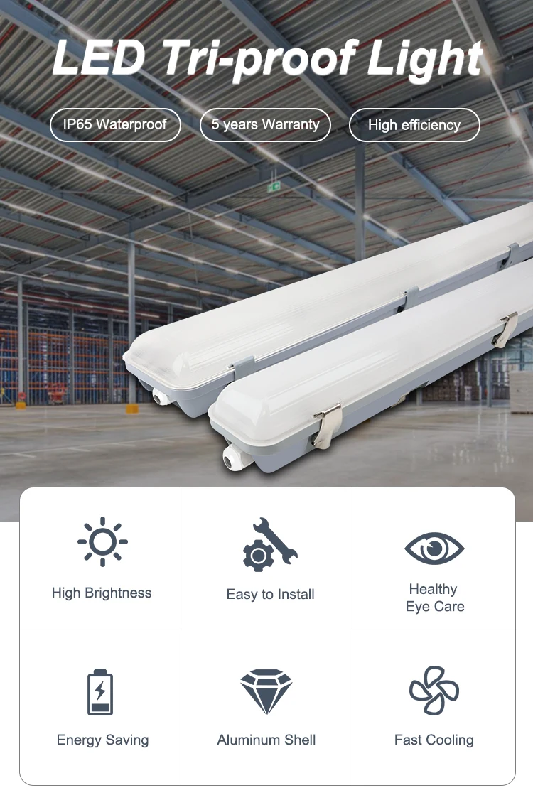 2ft 4ft 5ft Vaportight Waterproof Weatherproof Lighting Batten Corridor ...