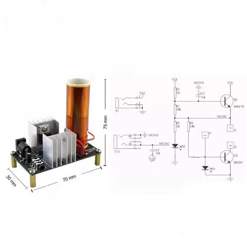 U47 DIY Electronic Tesla coil kit U47 arc insulated lighting finished ...