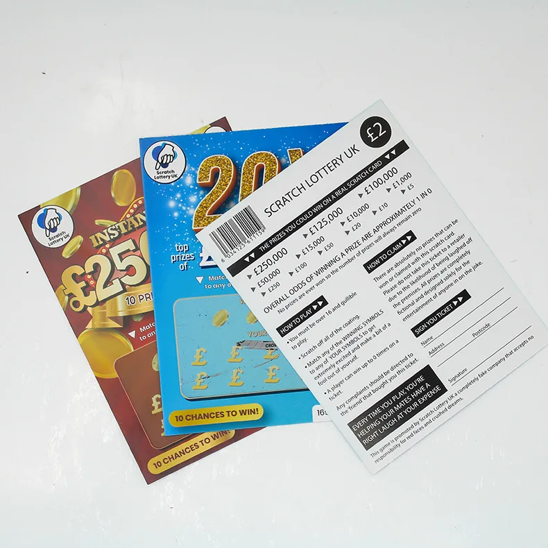 Custom Paper Double Side Printing Scratch Off Cards Raffle Tickets ...