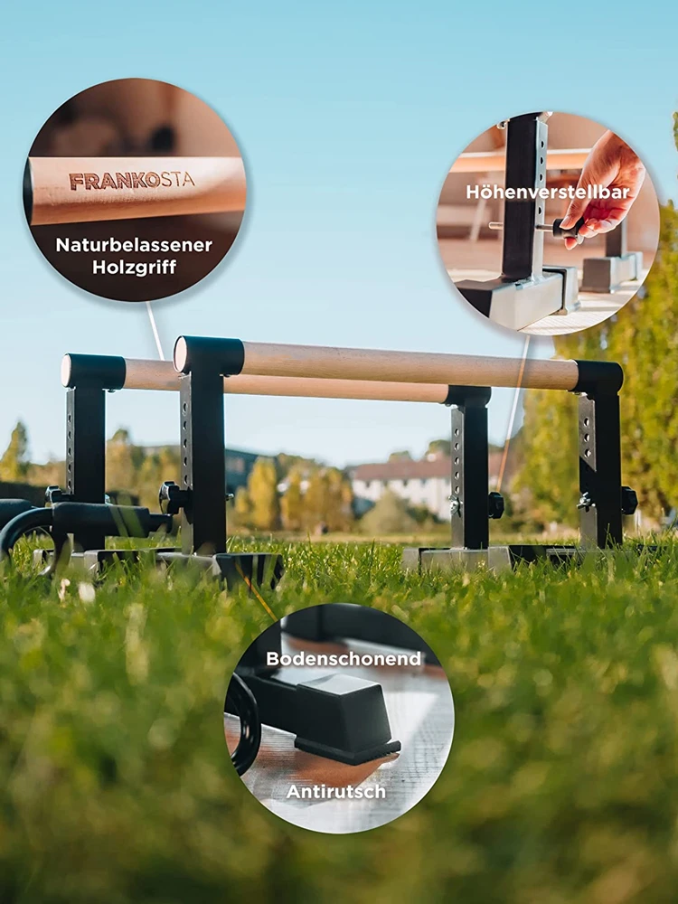 Wellshow Sport Height Adjustable Parallettes for Calisthenics