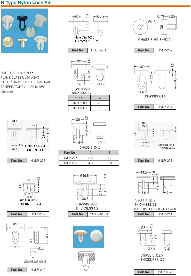 Auto Nylon Pine Tree Push Rivets Plastic Pine Tree Clip Nylon Rivet ...