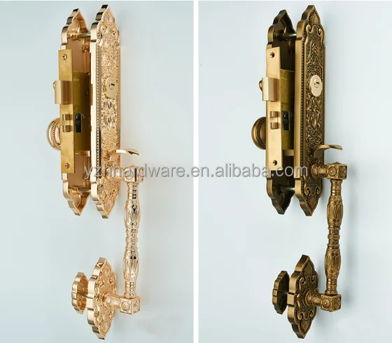 Luxurious Carved Pattern Zinc Alloy Lock for Villa Entrances
