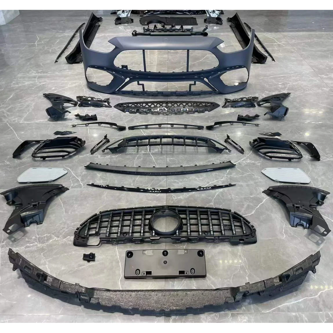 Car Conversion Upgrade Facelift Bodykit C63 Amg Look Front Bumper For ...