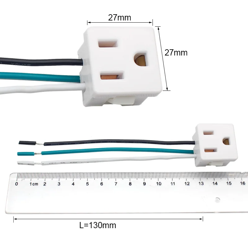 125V 15A NEMA 5-15R USA 3PIN 16AWG Snap in Portable Power Socket ...