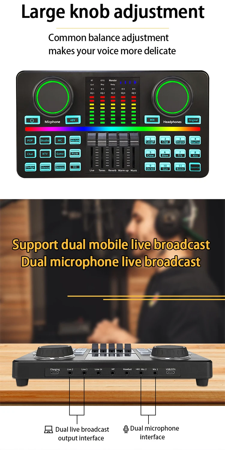 D9 Professional Studio Recording Live Streaming Sound Card